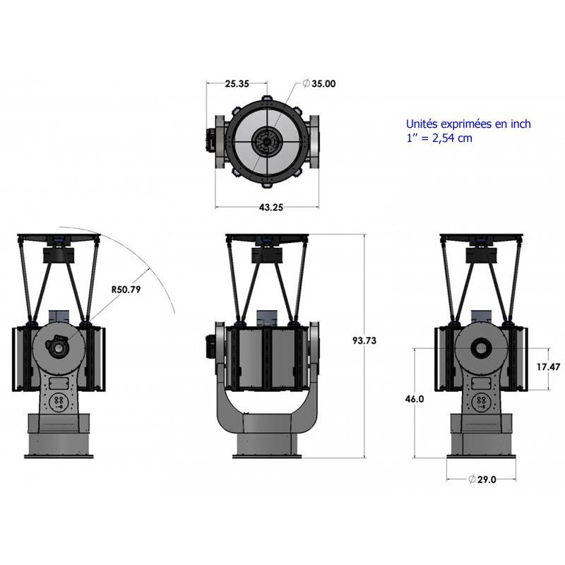 Télescope PlaneWave CDK700 Dall-Kirkham Fused Silica sur monture ...