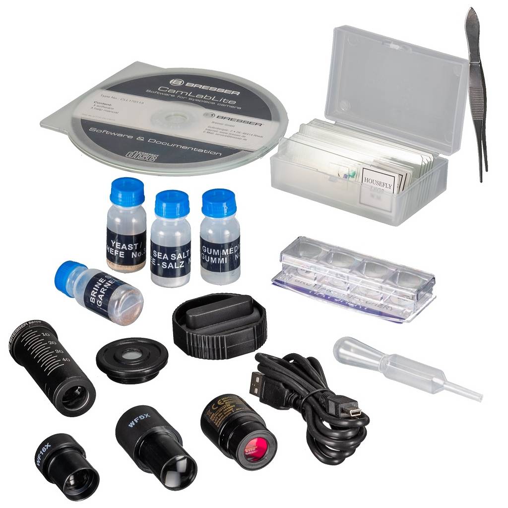 Microscope Bresser Biolux NV 20-1280x avec caméra HD