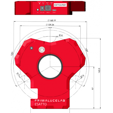 Microfocuseur ESATTO 2" LP profil mince Prima Luce Lab - PLLEST2LP-B